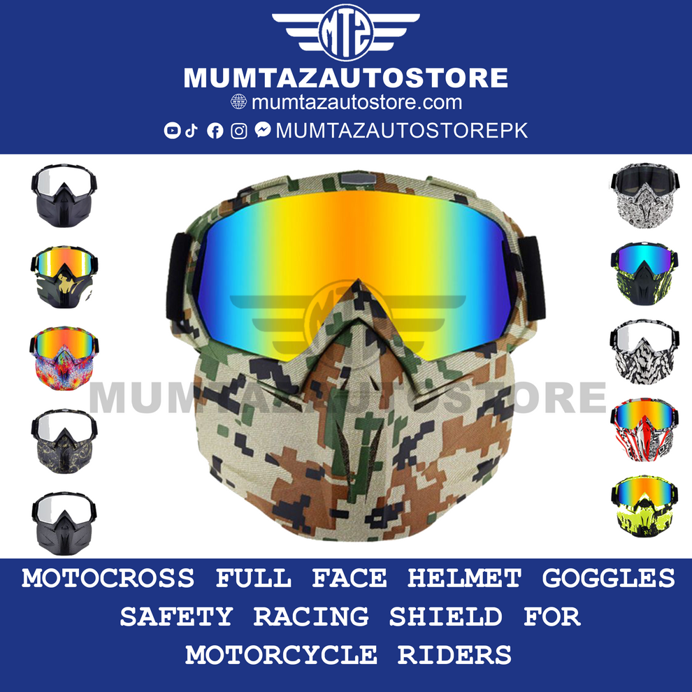 Motocross Full Face Helmet Goggles – Safety Racing Shield for Motorcyc ...