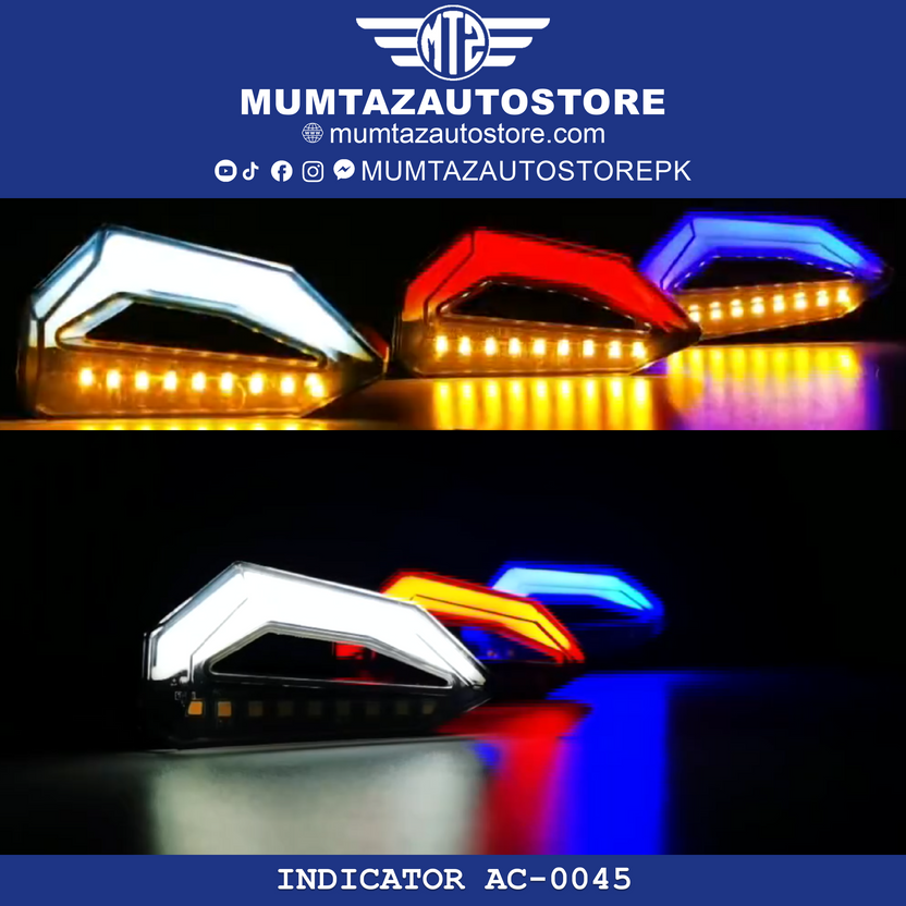 Motorcycle Indicator Running Light | LED Turn Signal DRL Universal ...